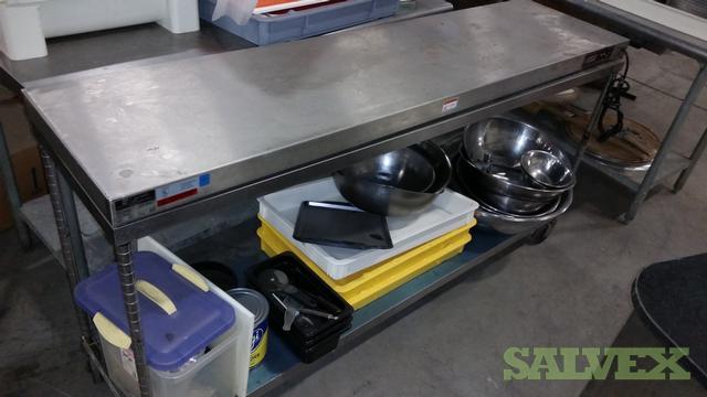 Stainless Steel Kitchen Prep Tables and APW Wyott Warming Table | Salvex
