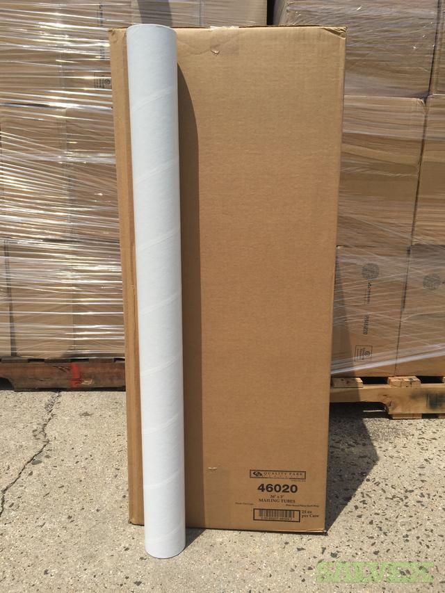 Quality Park White Kraft Fiberboard Tubes with Recessed End Plugs | Salvex