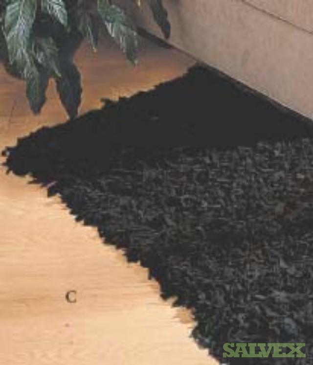 Black Leather Shag Rugs 4' x 6' (261 Units) | Salvex