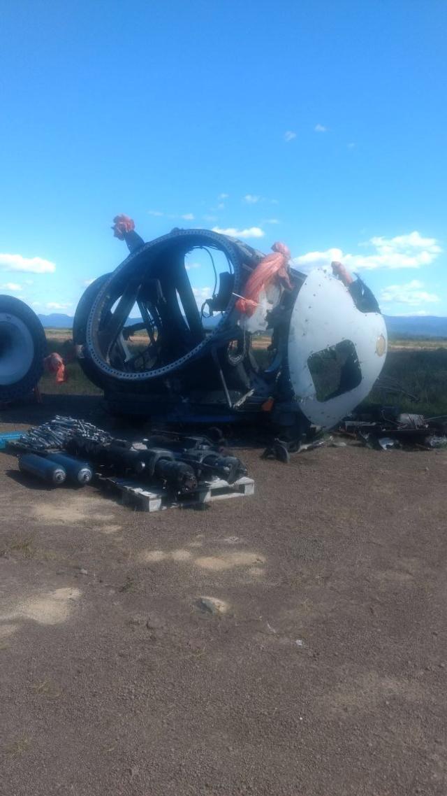 Scrap Burned Wind Turbine for Scrap: Hub, and Nacelles (180 Tons) | Salvex