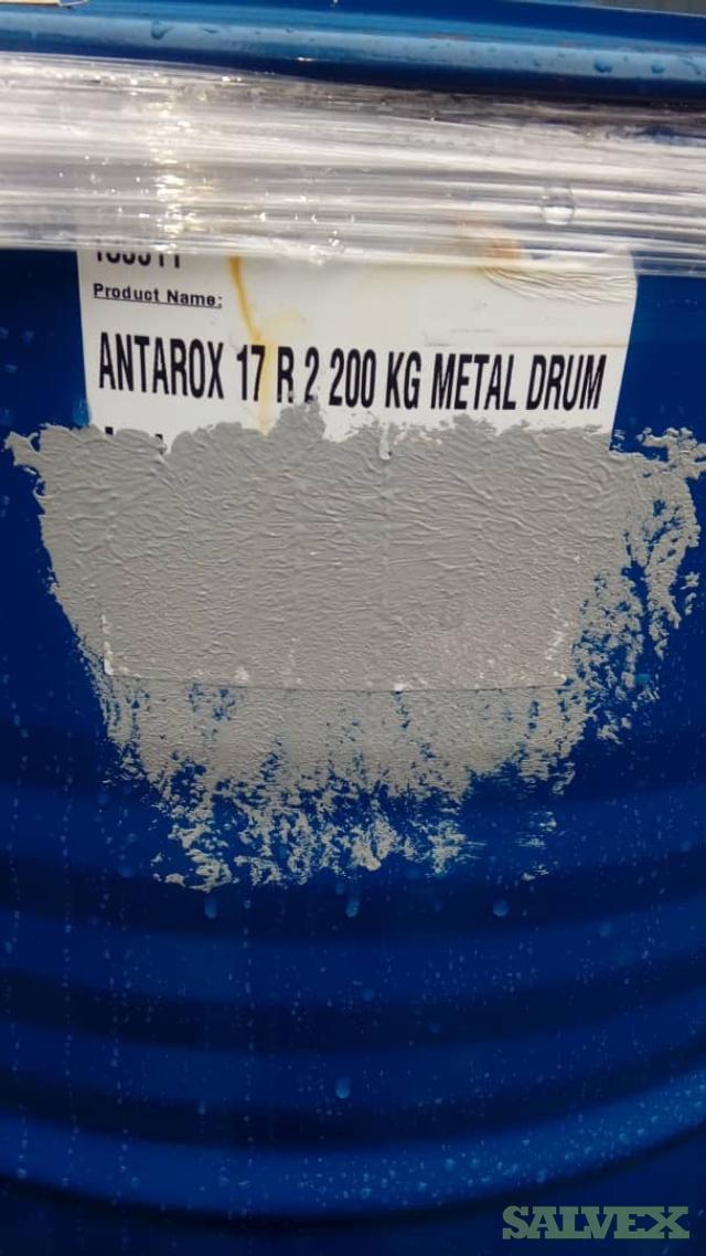 Solvay Antarox Chemicals Surfactants and Defoamers Fluid (176 Drums ...