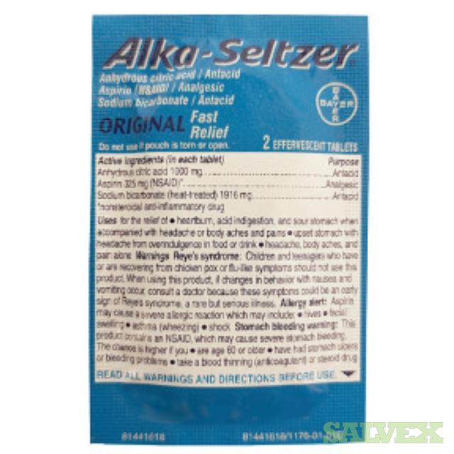 Alka-seltzer Original 2 Effervescent Tablets (5 Cases) in North ...