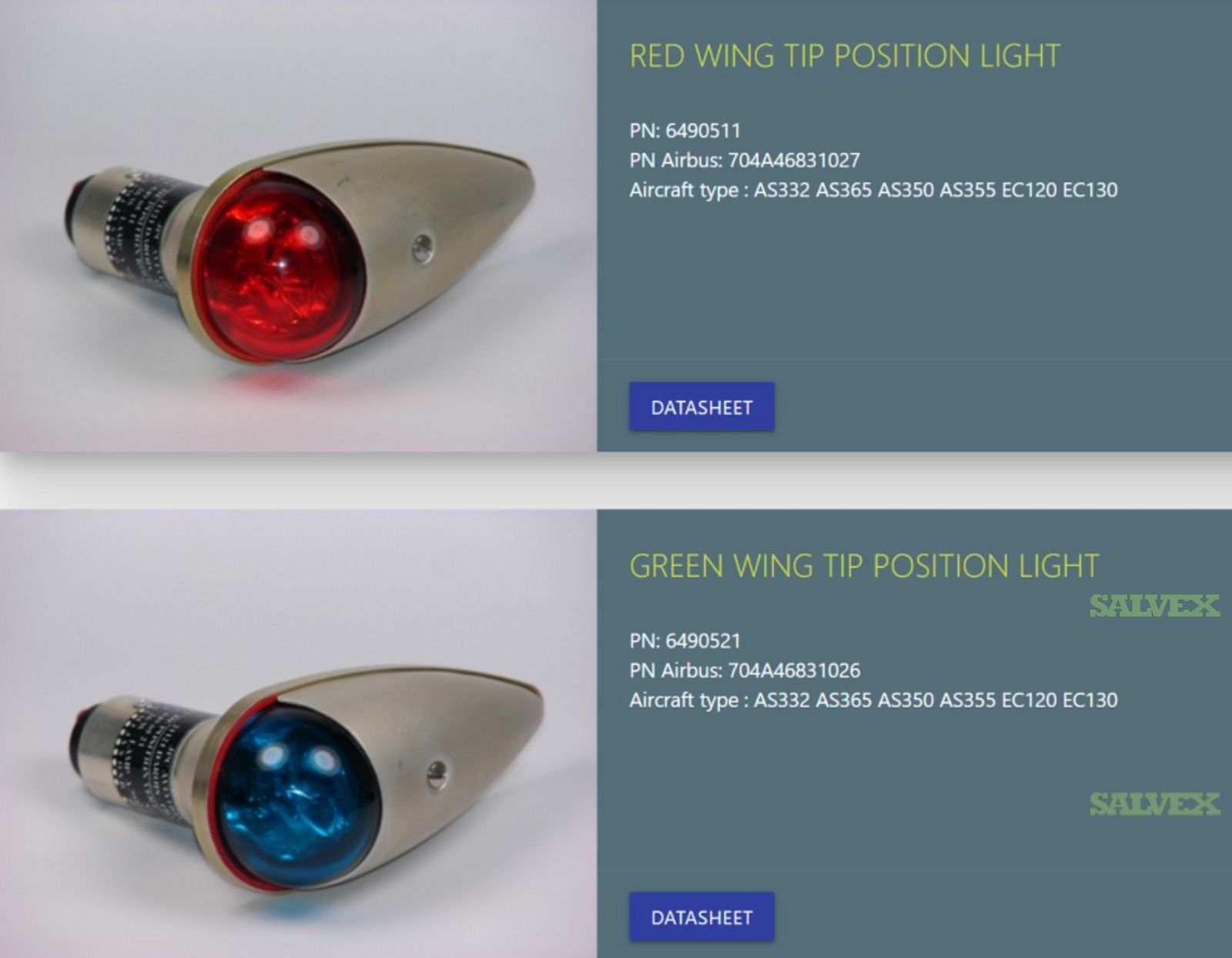 JPC wing tip tail position anti collision lights, stored in an AS9120 ...