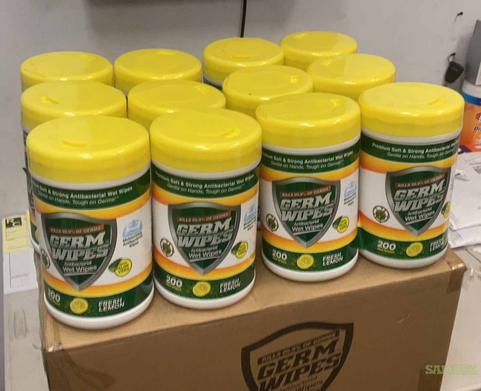 Germ Wipes: Wet and Antibacterial Wipes (5,301 Master Cartons) | Salvex