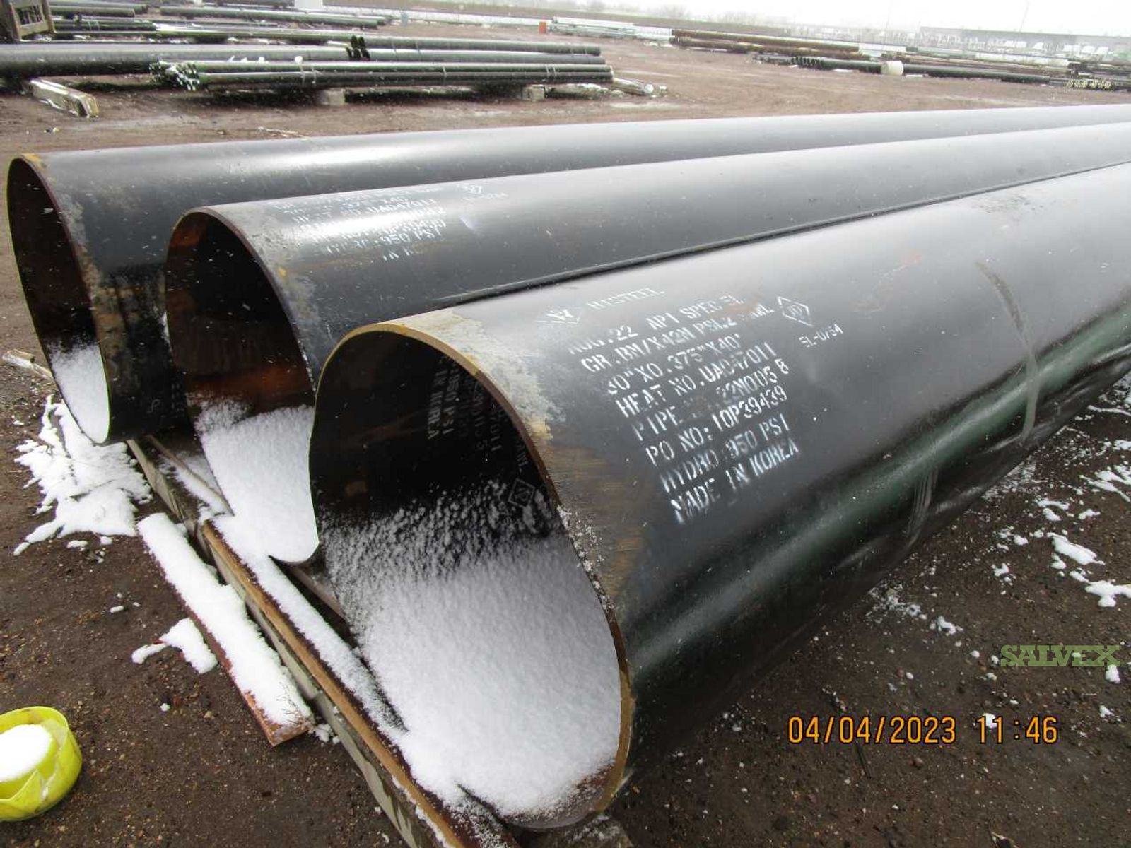 30" .375WT X42 SAWL Damage Surplus Line Pipe (360 Feet / 19 Metric Tons ...