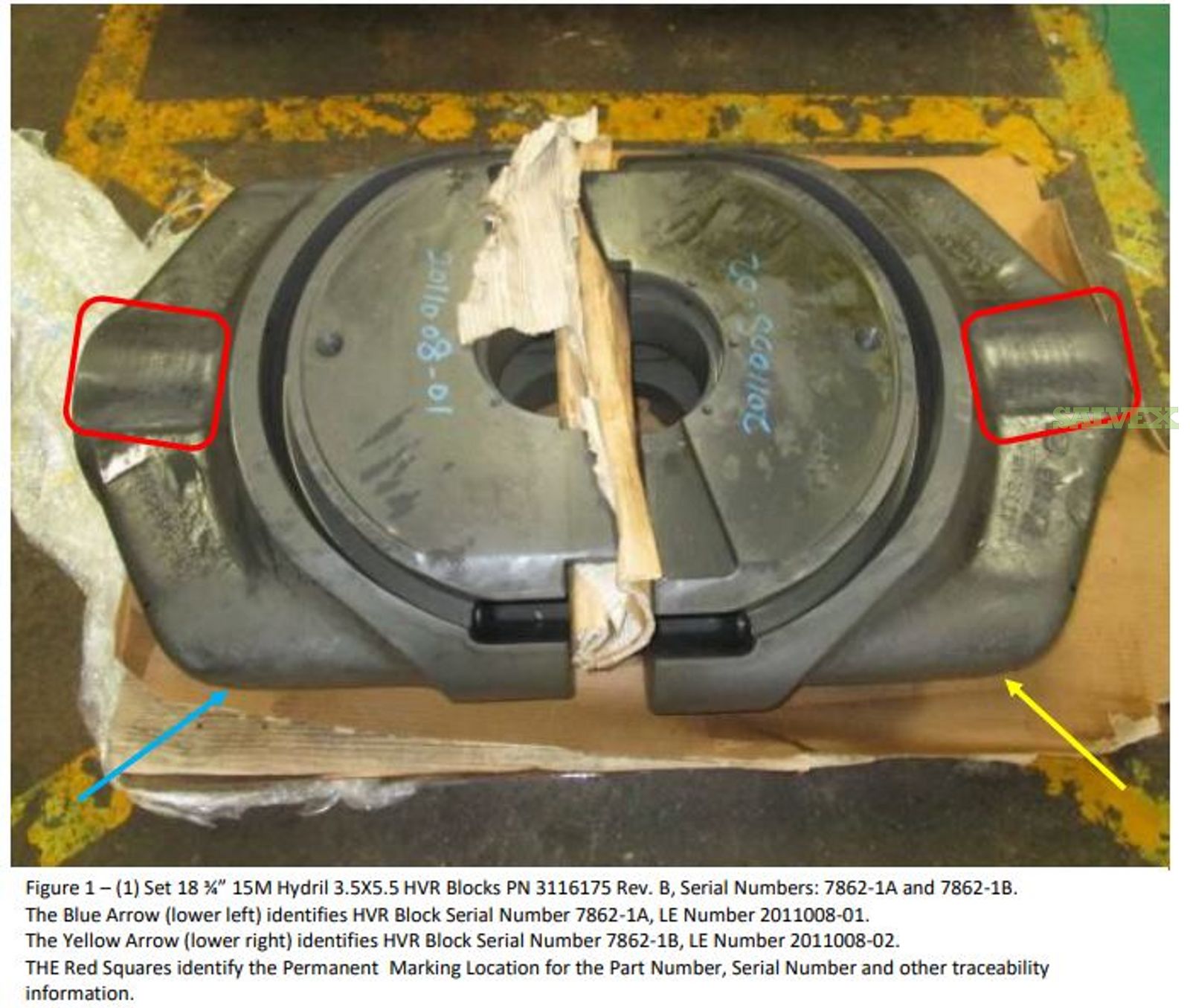 BH BOP Ram Blocks 18 3/4" 15M Hydril HVR 3 1/2" X 5 1/2" OEM Inspected ...